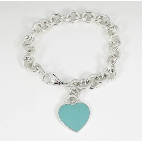 Tiffany & Co. | Jewelry | Large 85 Return To Tiffany Blue Enamel Heart ...